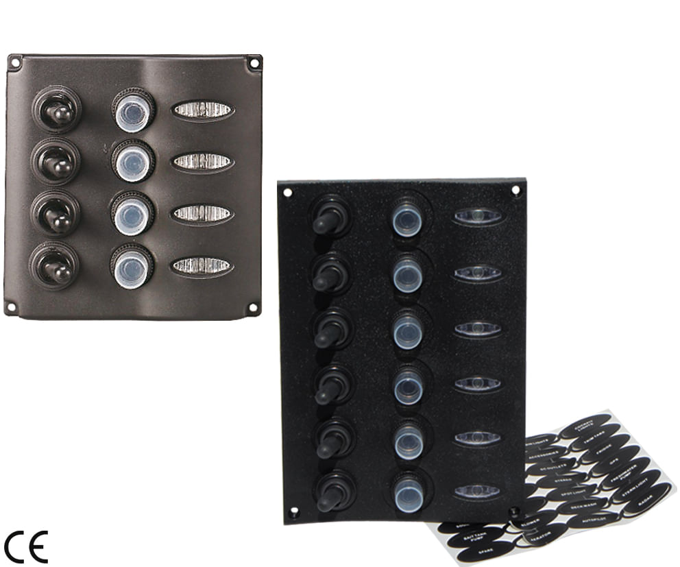 Panou electric impermeabil cu 4 comutatoare si lumini LED