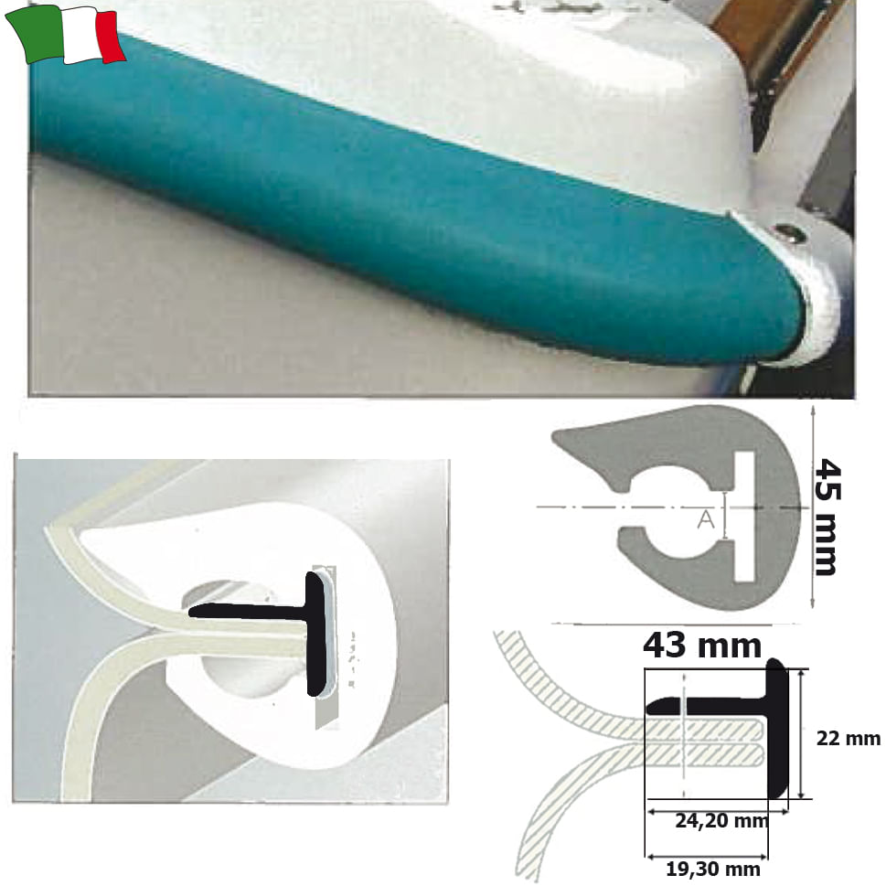 Profil de protectie din PVC 45mm