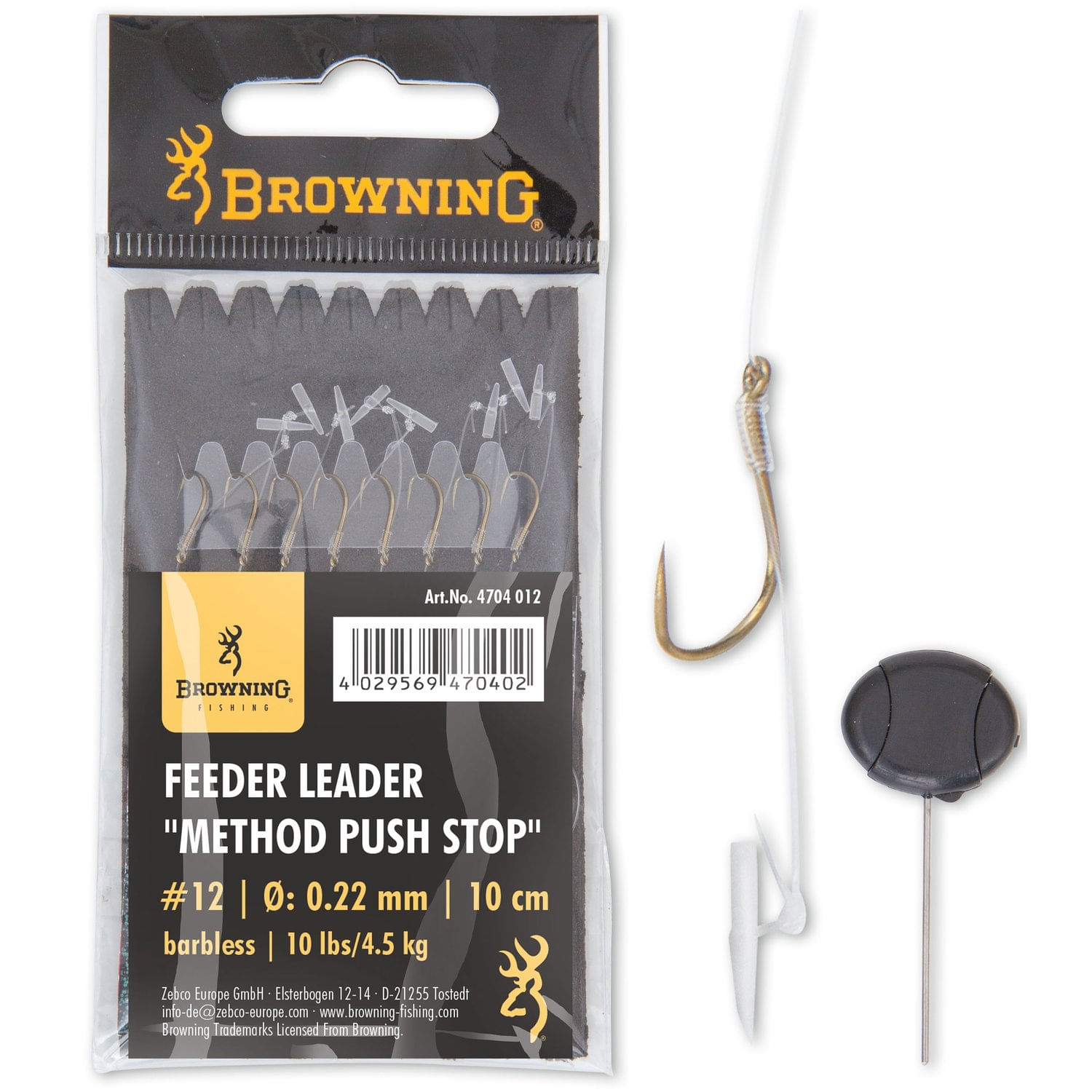 Carlige Legate Browning Feeder Leader Method Push Stop 10cm